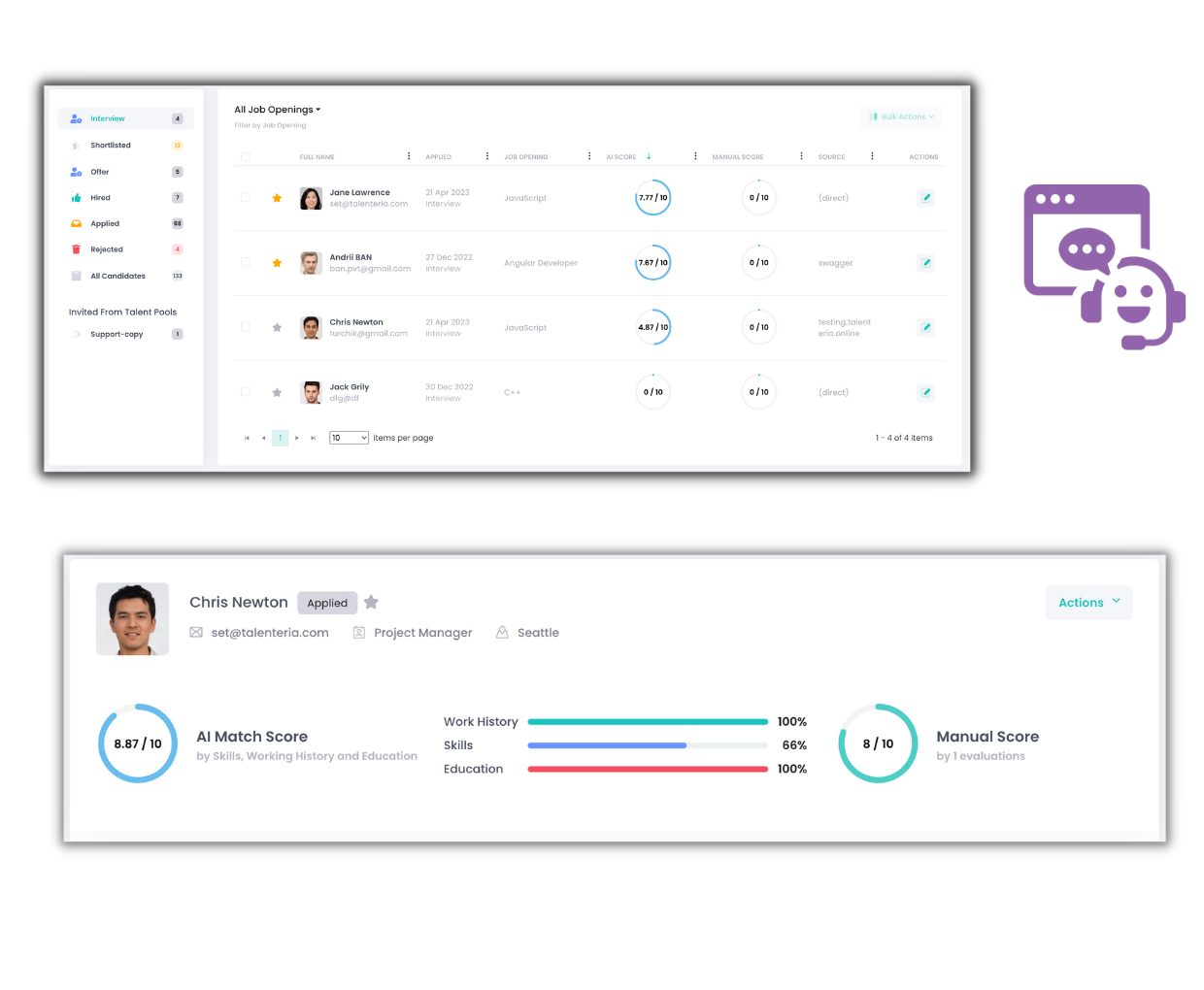 Product Update: AI Screening and Matching | Talenteria
